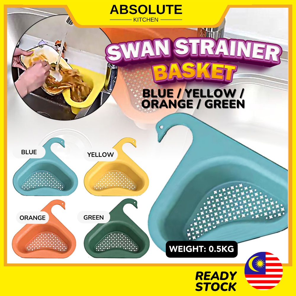READY STOCK🇲🇾 Swan Strainer Basket Kitchen Leftover Sink Strainer Sink ...