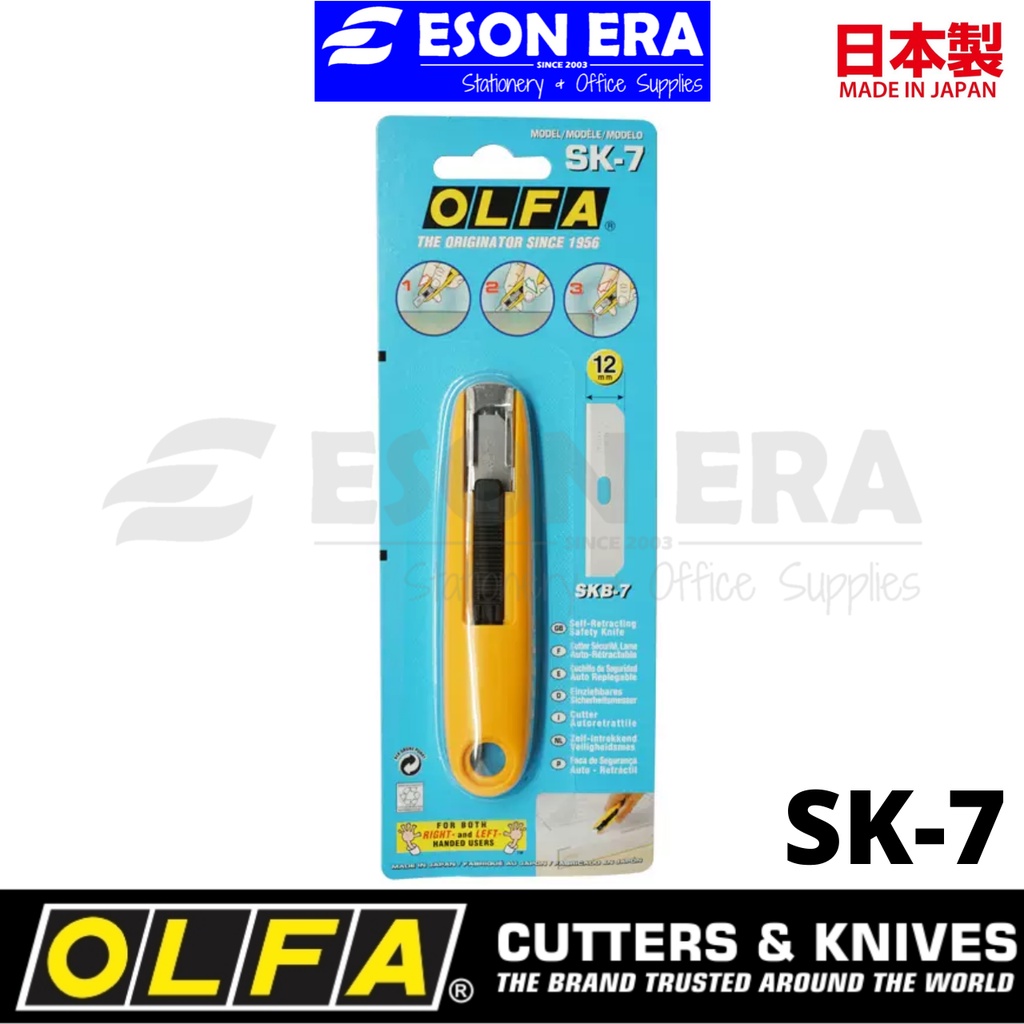 Olfa SK-7 Self-Retracting Safety Knife Made in Japan Knife Pisau (Blades SKB-7/10B) | Shopee ...