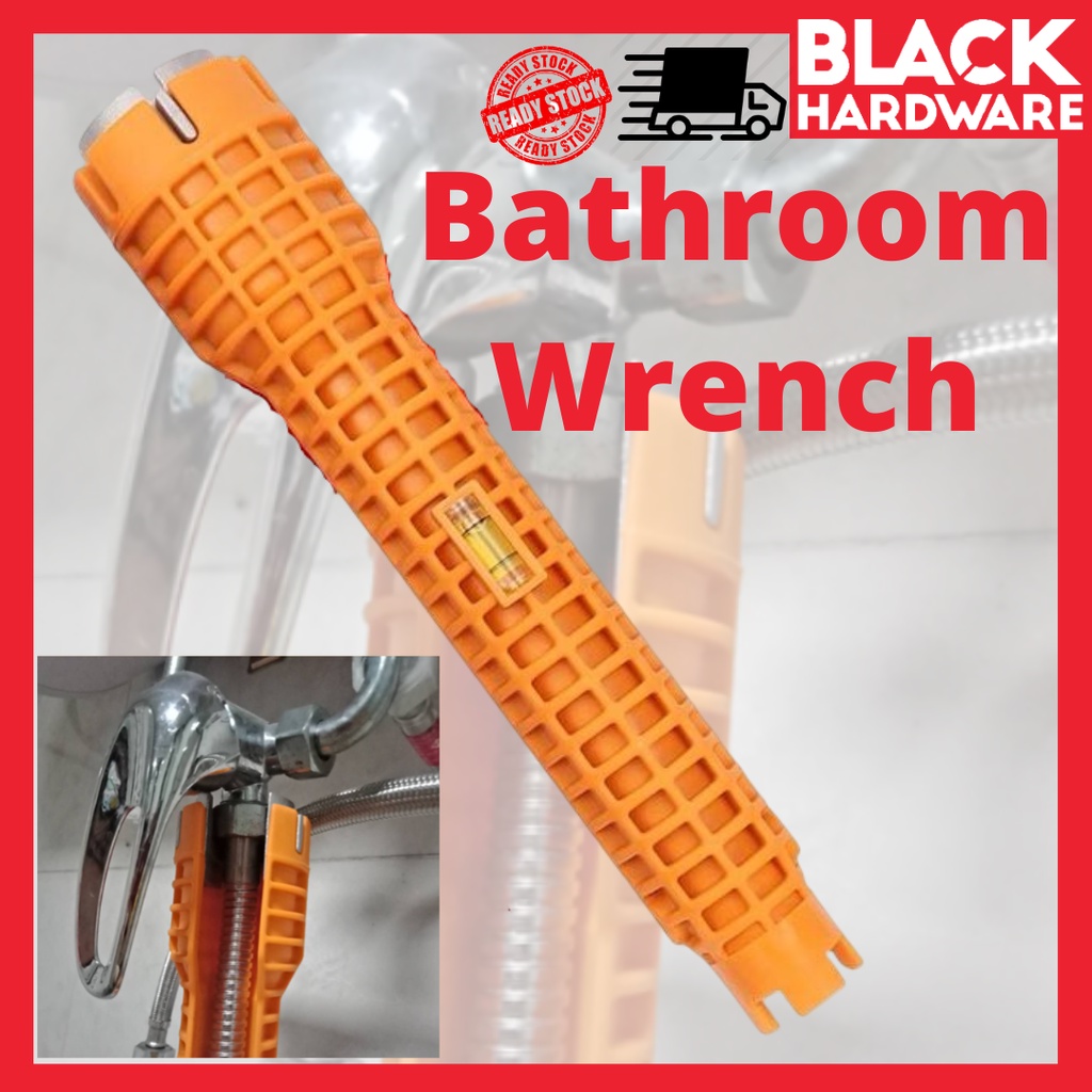 Black Hardware Kitchen Sink Adjustable Water Wrench Tap Pipe Paip ...