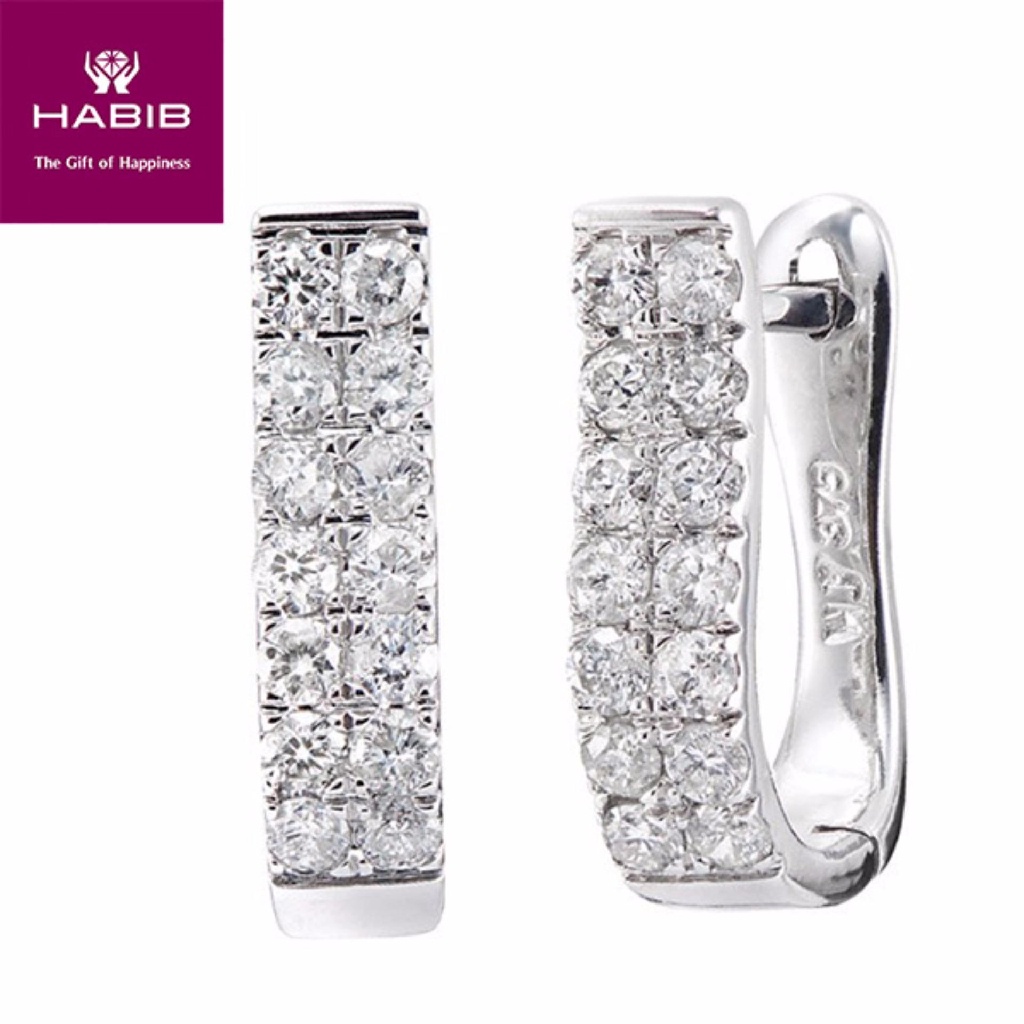 HABIB Double Row Hoop Diamond Earrings in 375/9k White Gold 45530 ...
