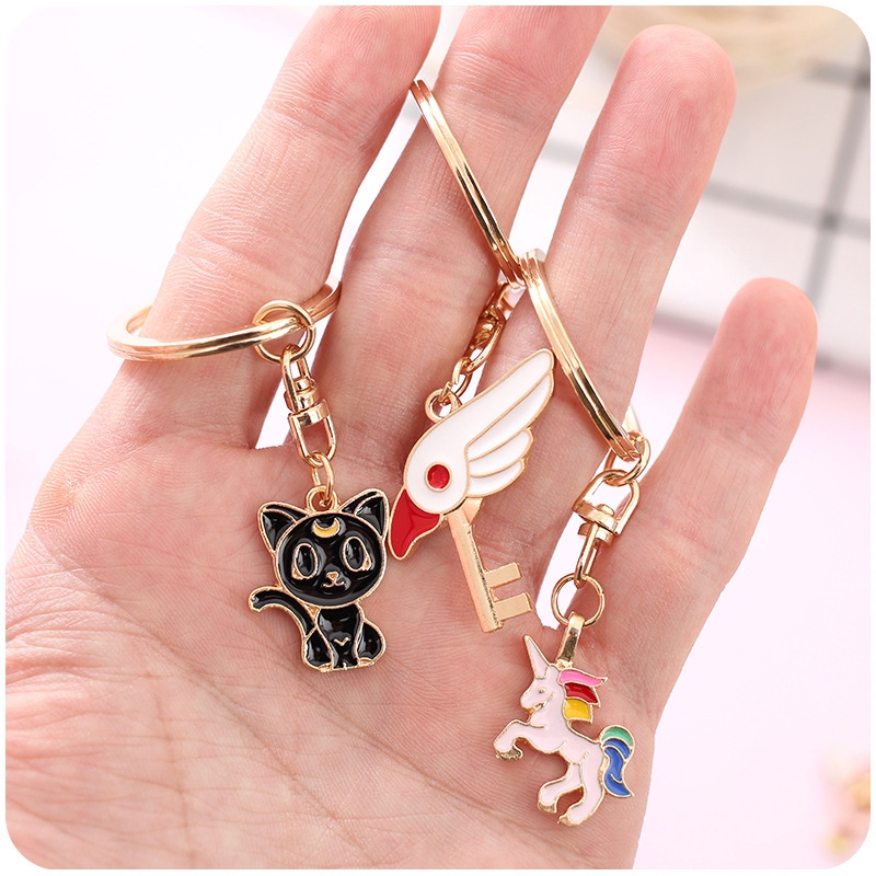 Keychain Cute Cartoon keyring Animal Key Ring Exquisite Flamingo Metal ...