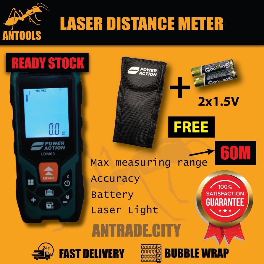 Laser Distance Digital Laser 60M / Pengukuran Jarak Laser / Measurement ...