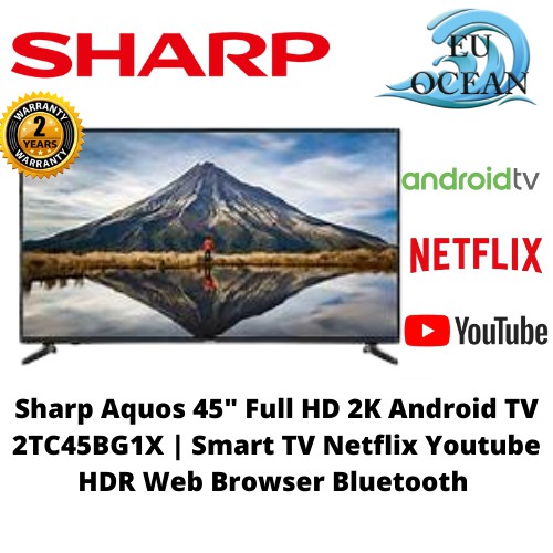 Sharp Aquos 45" Full HD 2K Android TV 2TC45BG1X Smart TV Netflix ...