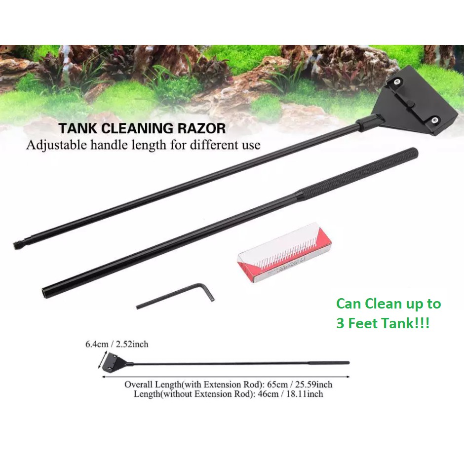 (Malaysia Ready stock) Carbon Black Algae Scraper with Detachable Razor ...