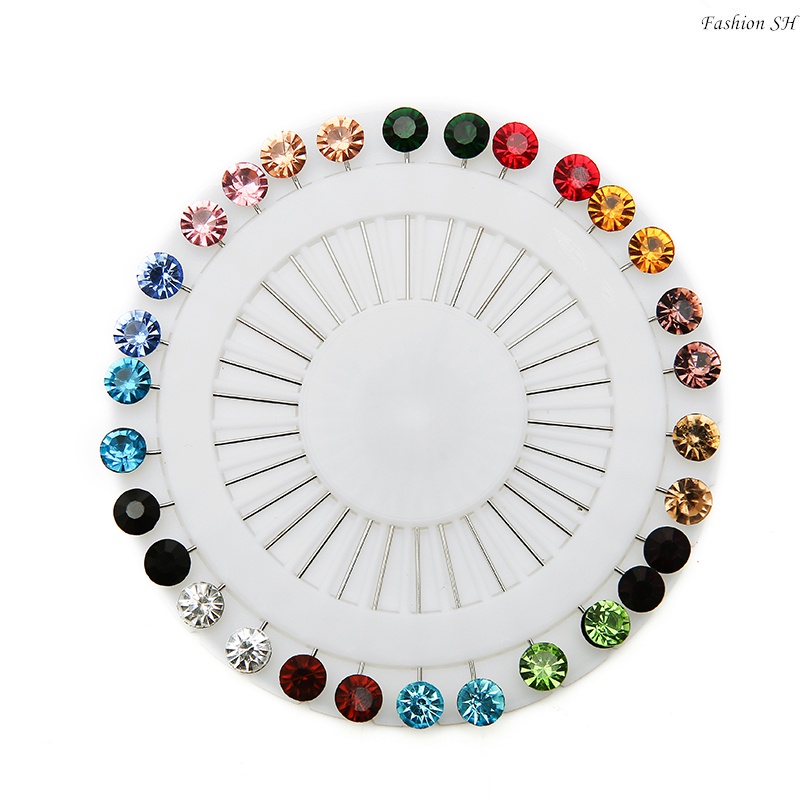 30pcs diamond shaped brooch Coloful Crystal Hijab Pins | Shopee Malaysia