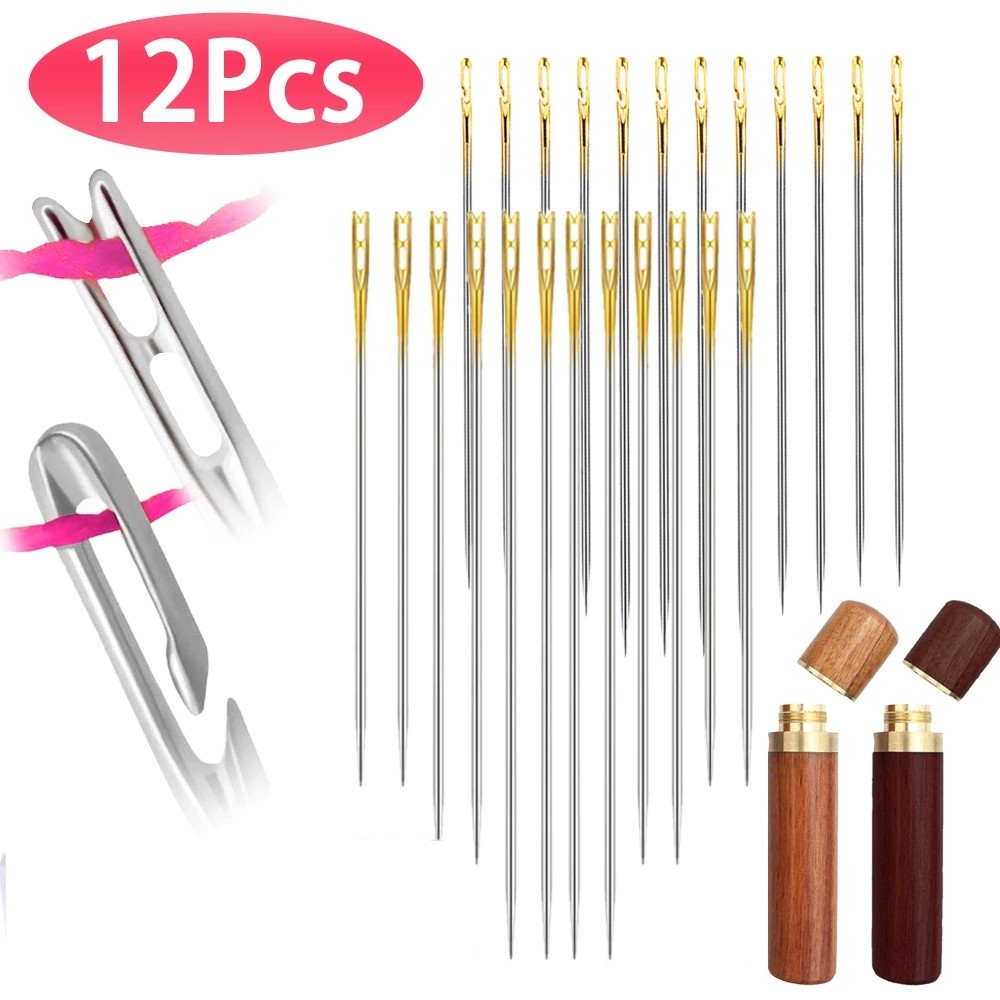 [Invincible] [Stock] 12 Pcs/Set Elderly Needle-Side Hole Blind Needle ...