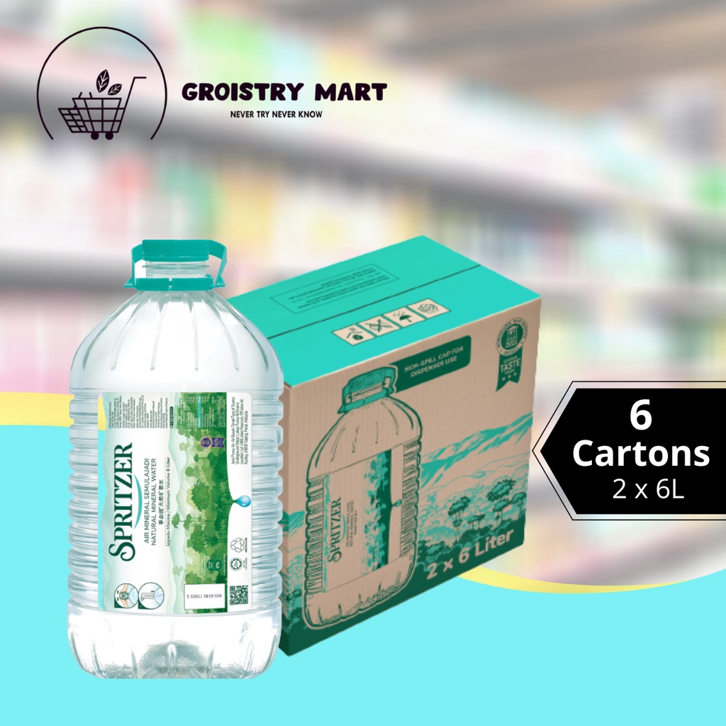 Spritzer Mineral Water 6L ( 12 x 6L ）6 Cartons [Klang Valley & Seremban Delivery Only] | Shopee ...
