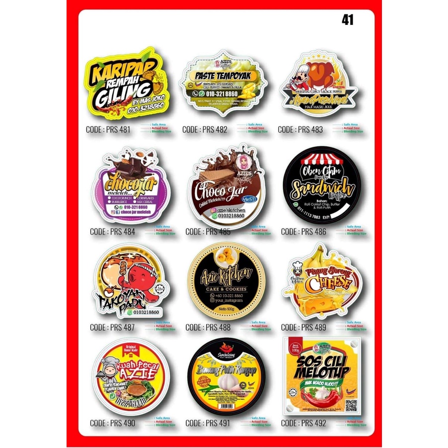 Template Design Label Sticker 500 pcs design.Percuma 400 design ...