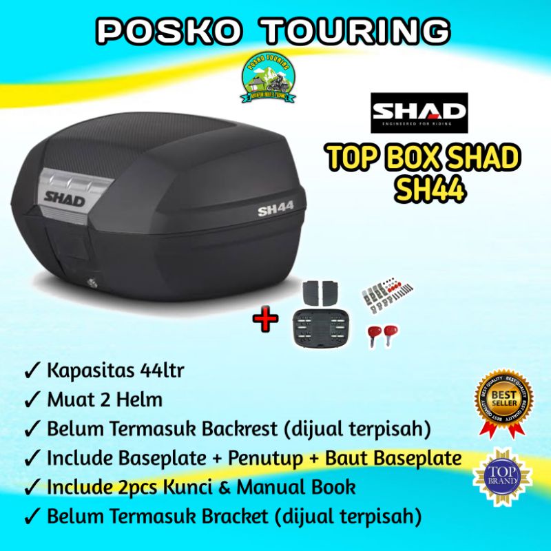 Top Box Shad SH44 | Touring Motorcycle Box | Shopee Malaysia