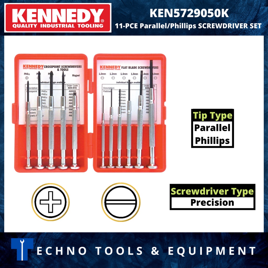 KENNEDY KEN5729050K 11-PCE Parallel/Phillips SCREWDRIVER SET | Shopee ...