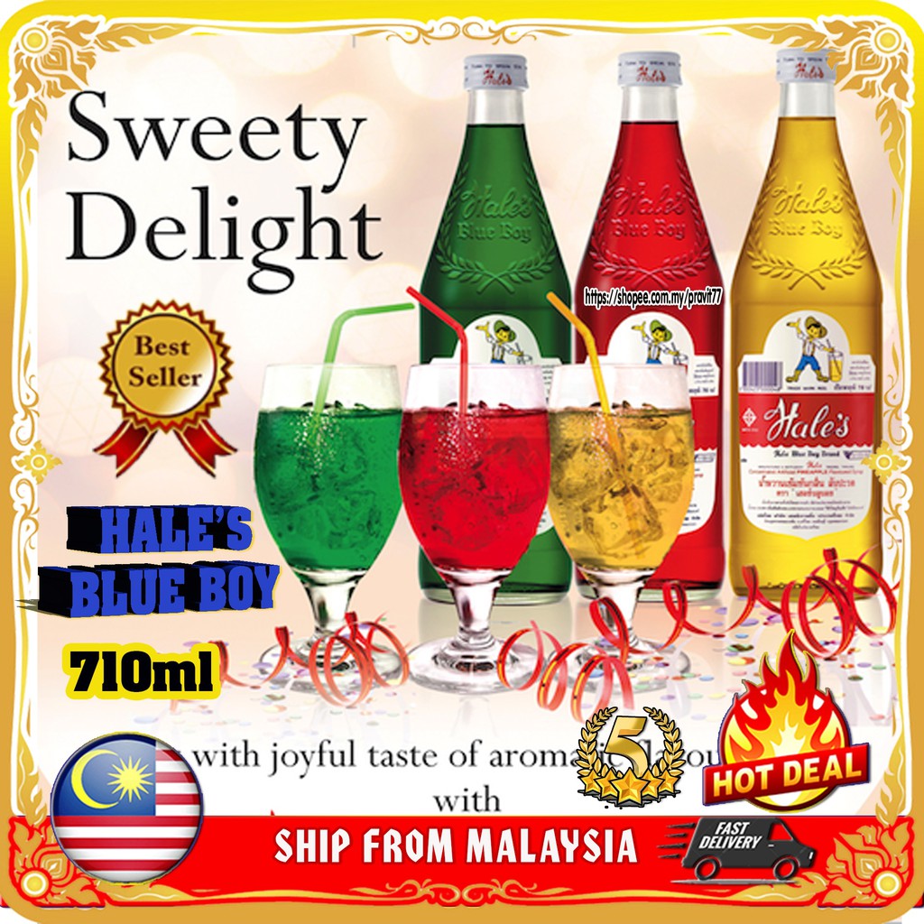 HALE's Blueboy Syrup Thailand /Sala/Pineapple/ Cream Soda Syrup Halal ...