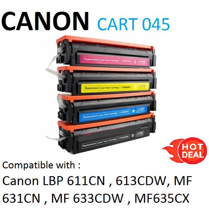 Vision 11 Compatible CRG 045 CMYK Set Toner Cartridge Canon Cartridge 045 For MF631cn MF633cdw ...