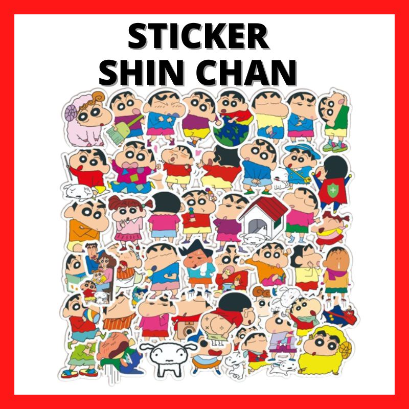Sticker Crayon Shin Chan Stiker Shincan 50 keping Waterproof Kids ...
