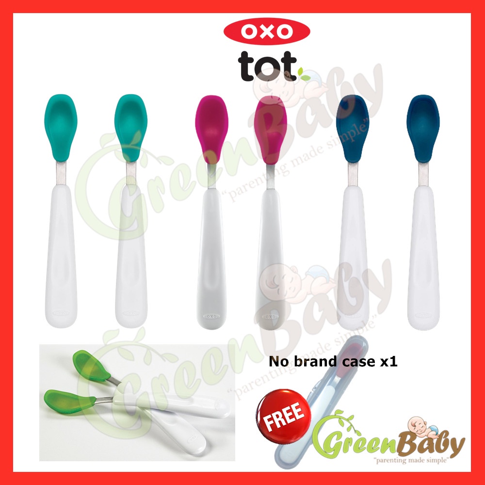 Oxo Tot Feeding Spoon Set With Soft Silicone 2pcs | Shopee Malaysia