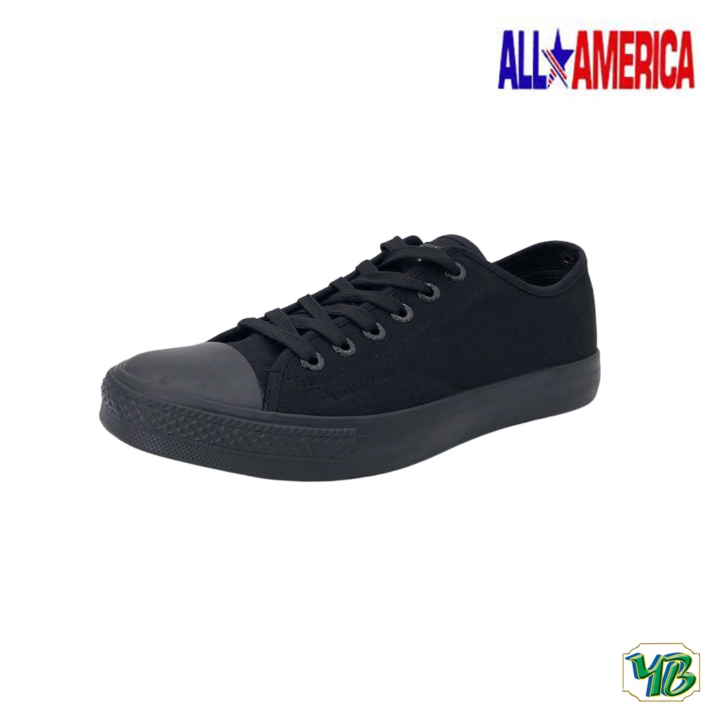 All America Unisex Black School Lace-Up Canvas Shoes 011-3329 | Shopee ...