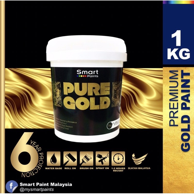 Smart Pure Gold Paint Water-based / Cat Emas Smart Paint 1 KG | Shopee ...