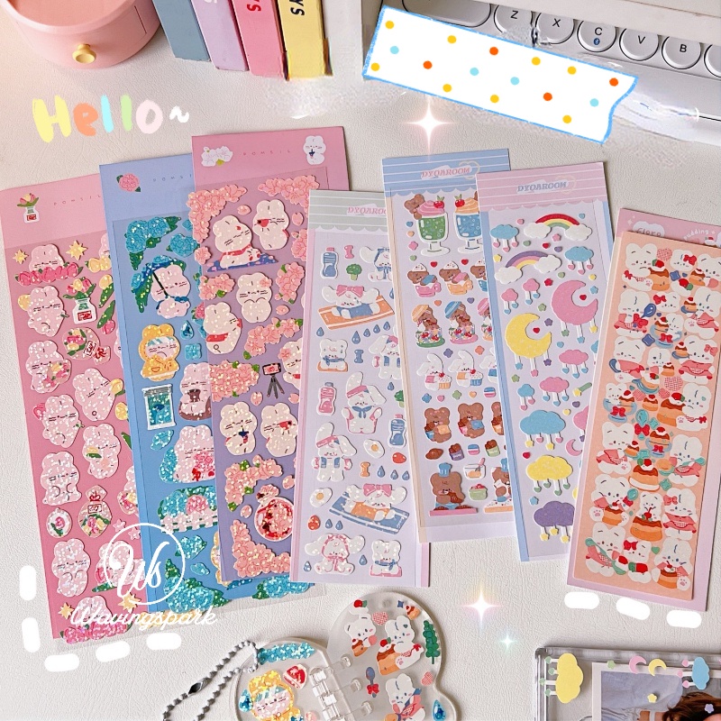 INS Style BlingBling Stickers 1/2pc Notebook Stickers Cartoon Cute ...