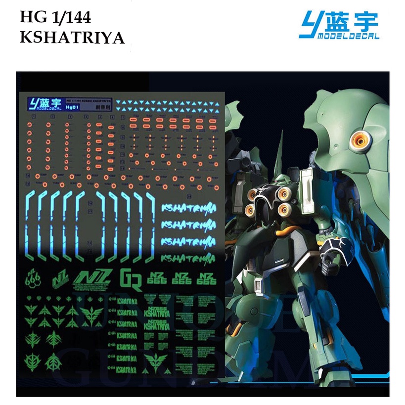 [LANYU MODEL DECAL ] HG01 HG 1/144 KSHATRIYA GUNDAM SLIDE WATER SLIDE ...