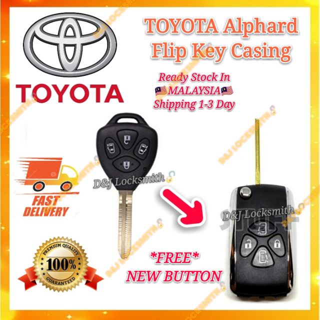 🇲🇾Ready Stock🔥 Toyota Alphard Remote Key Casing Flip Key Case with ...