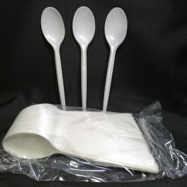 Plastic Spoon 6 1/2 inci, Sudu Plastik, disposable spoon, party spoon ...