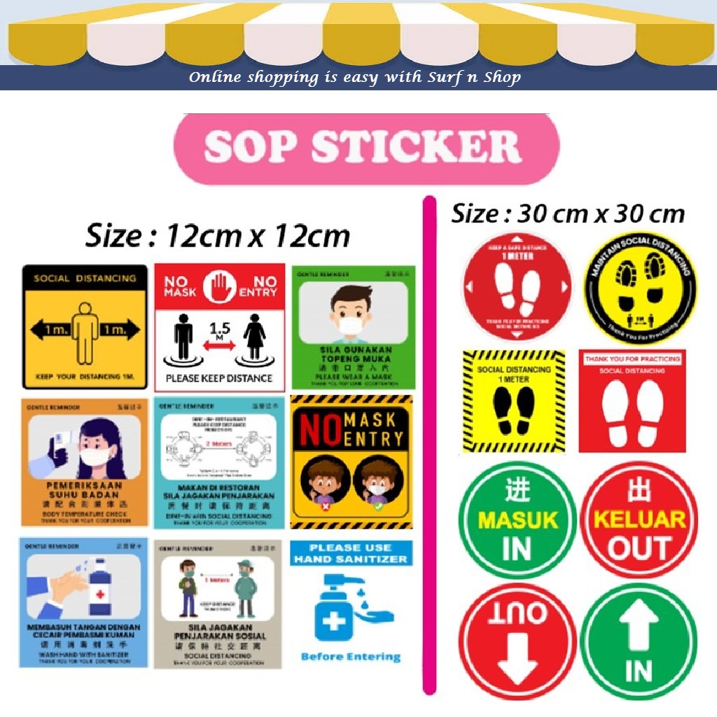 💞 SOP Sticker Pelekat Pakai Topeng Muka Membasuh Tangan Pemeriksaan ...