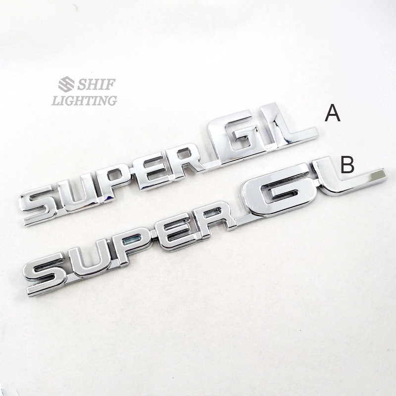 1 x ABS Chrome SUPER GL Logo Letter Car Side Rear Trunk Emblem Sticker ...