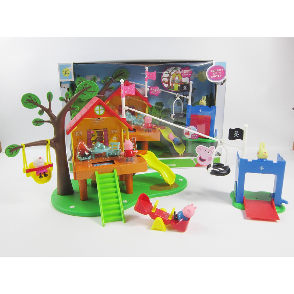 Peppa pig tree house & playground (light+sound) (including 5 characters ...