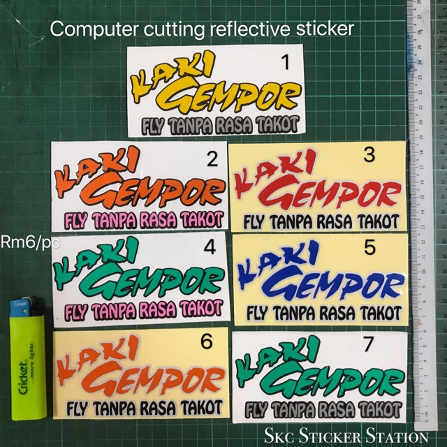 Sticker Ayat Perkataan (Kaki Gempor) Sticker Cutting Overlapping ...
