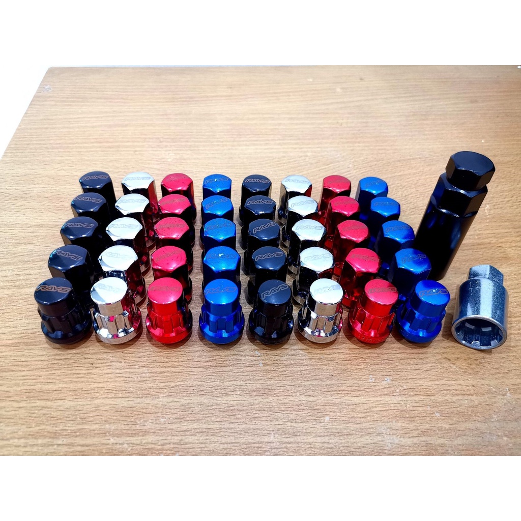 Rays nut Racing Wheel Lock Nut M12xP1.5 20pcs Short Steel Heavy Duty ...