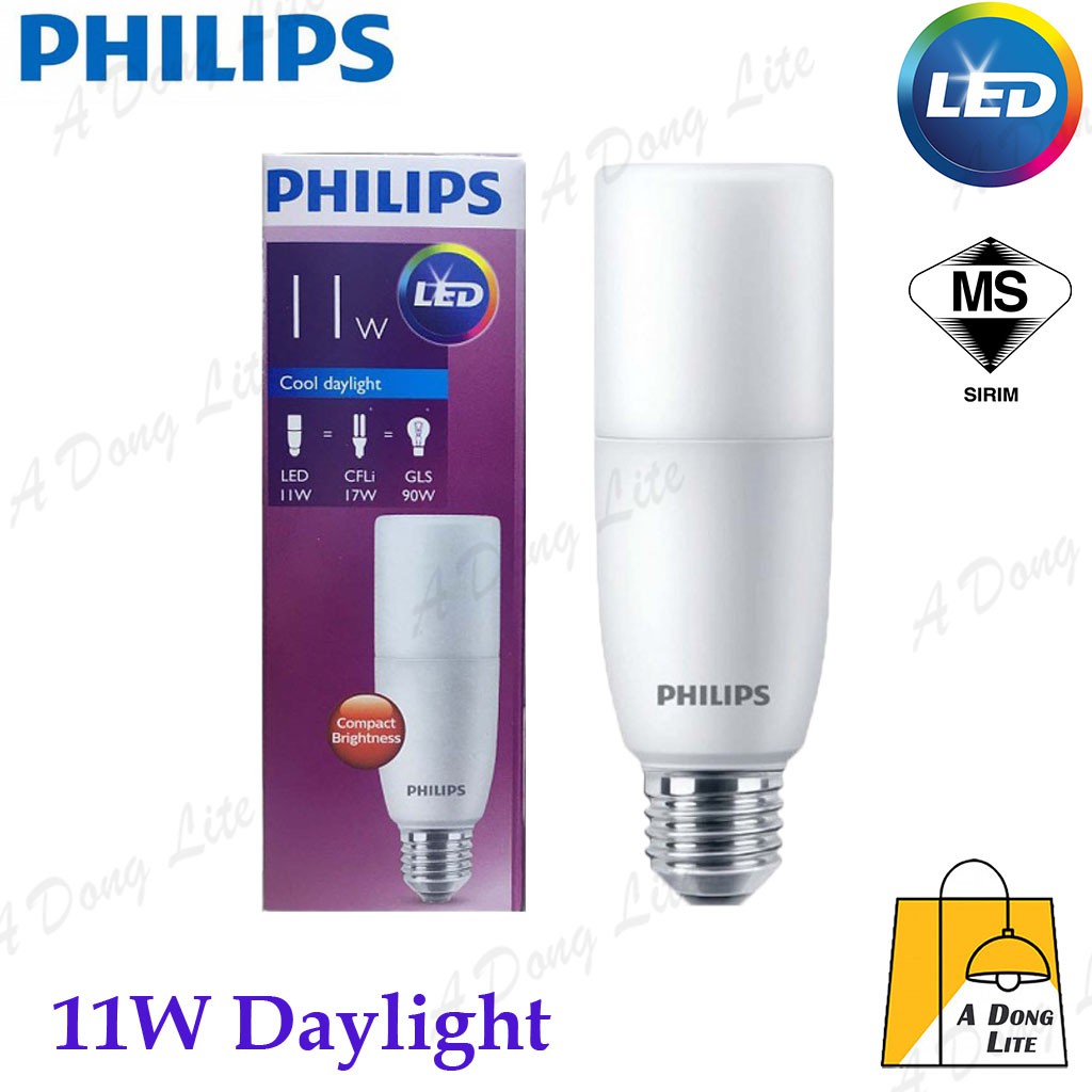 PHILIPS LED Stick E27 [11W 9.5W 7.5W] Bulb Daylight Bright Eye-Comfort MyCare Light Lampu Mentol ...