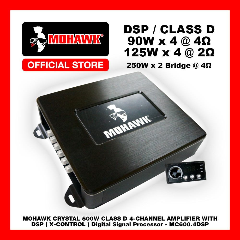 MOHAWK Car Audio CRYSTAL SERIES 500W Class-D 4-Channel Amplifier with ...