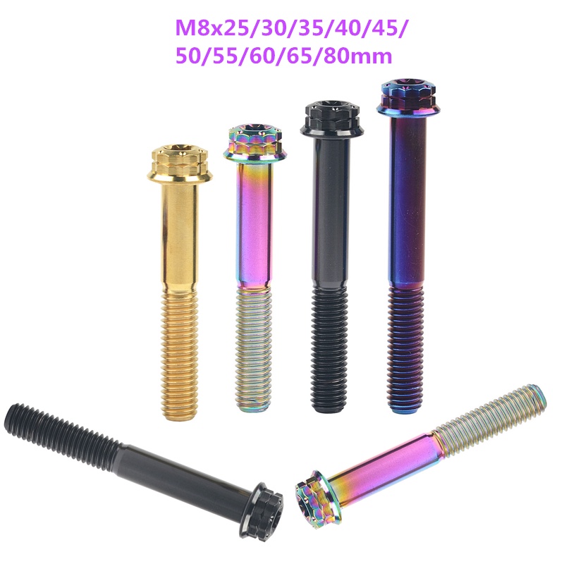 Titanium Ti Flange Bolt M8x25 30 35 40 45 50 55 60 65 80mm Fit ...