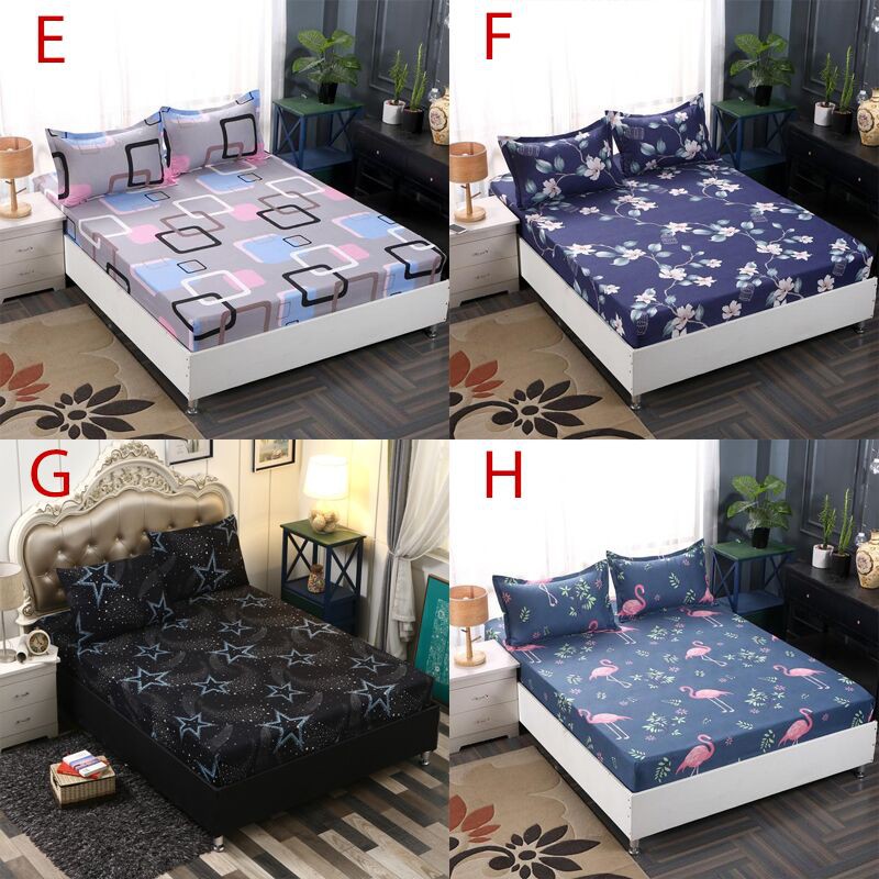 Single/Queen Size/CADAR TILAM/Fitted Bedsheet With Rubber Bedding Set ...