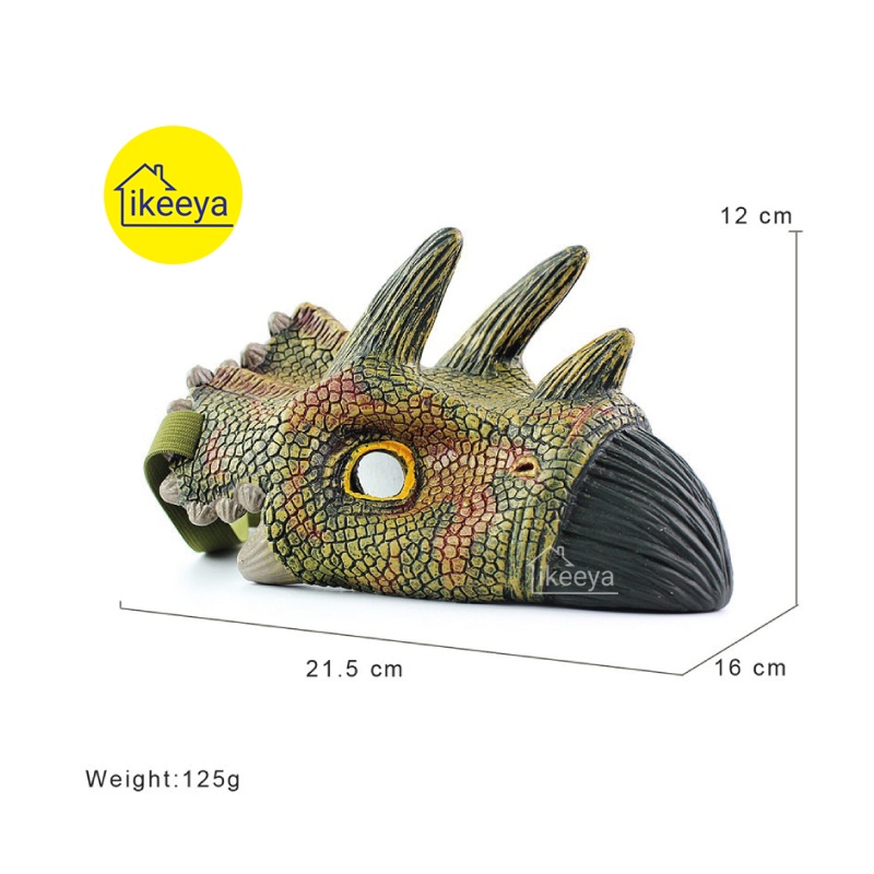 Scary Rex Triceratops Dinosaur Latex Face Mask Halloween Cosplay Party ...