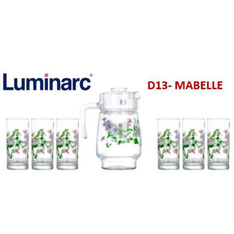 LUMINARC DRINK WATER SET/JUG SET/JAG & GELAS KACA SET (7PC) | Shopee ...