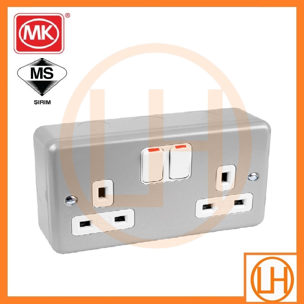 MK 2 Gang 13A Shuttered Switched Outlet / Double Metal Clad | Shopee Malaysia