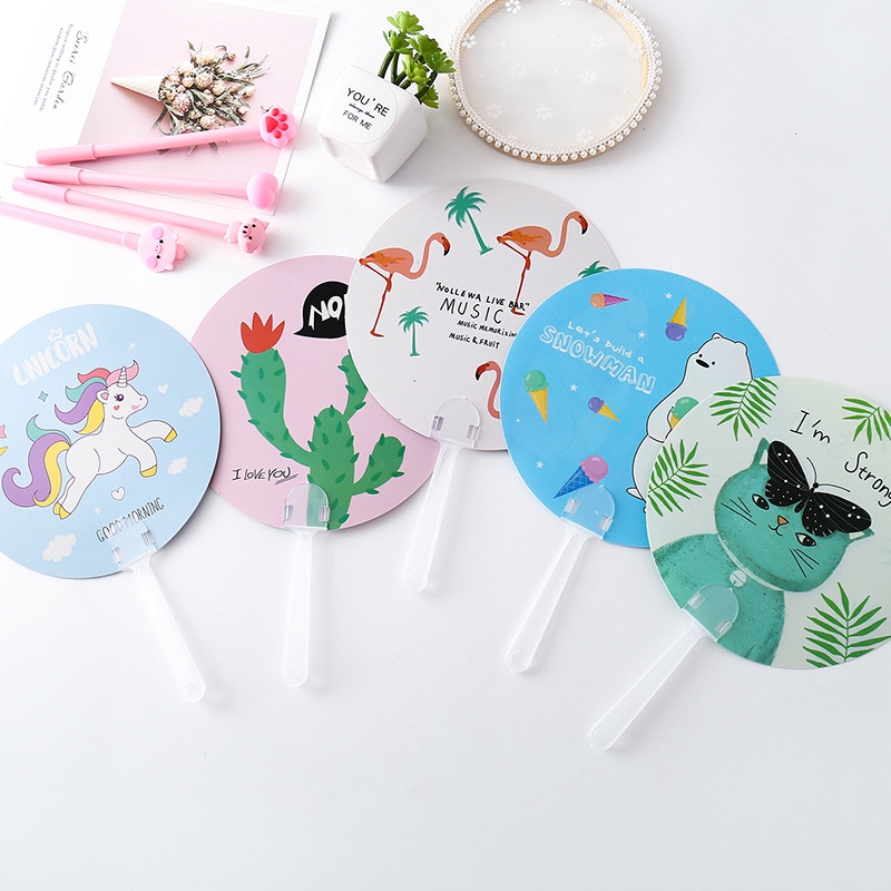 Summer Creative Cartoon Mini Hand Fan Cute Plastic Portable with Small ...