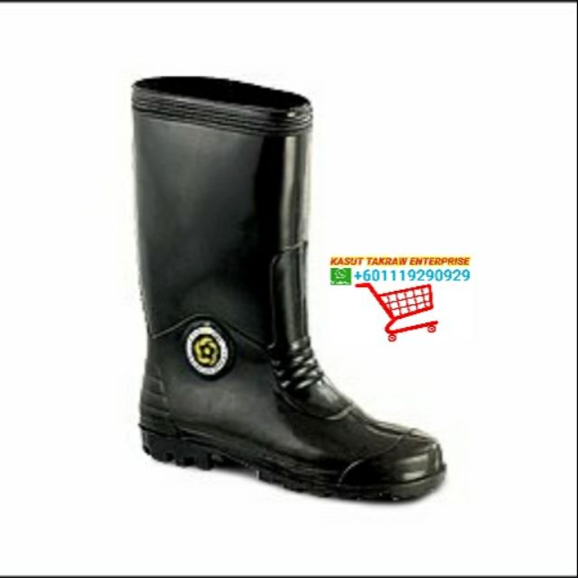 Korakoh 6000 Black Rubber Rainboot | Kasut Hujan Kasut But Getah Kasut Kebun | Shopee Malaysia