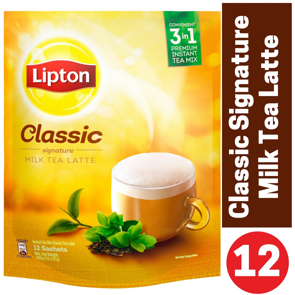 Lipton Milk Tea 3 in 1 (12 sticks) Classic Milk Tea Latte (Lipton Tea ...