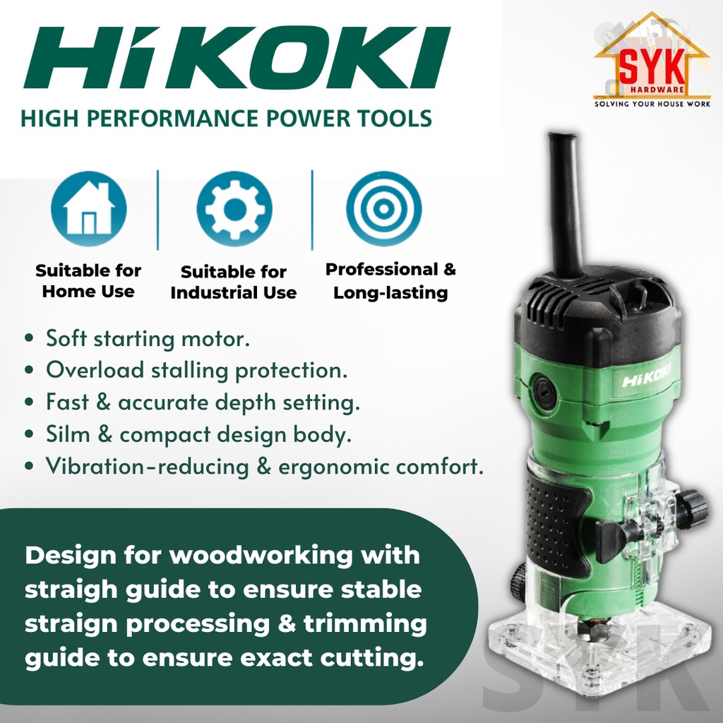 (FREE SHIPPING) SYK HITACHI HIKOKI M6ST 6.35MM Wood Electric Trimmer ...