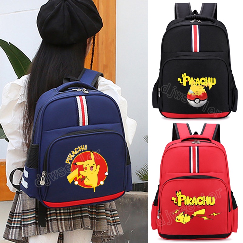 Pokemon Kid Backpack Large Capacity Student Schoolbag Pikachu Print Boy ...