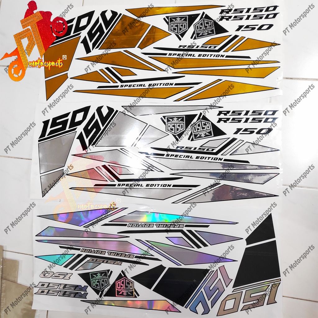 Honda Rs 150 Chrome Gold Carbon Pelangi Sticker Over lap Cutting ...