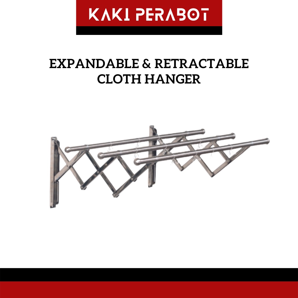 KP CABANA 6.5FT Expandable & Retractable Cloth Hanger Wall Mounted ...