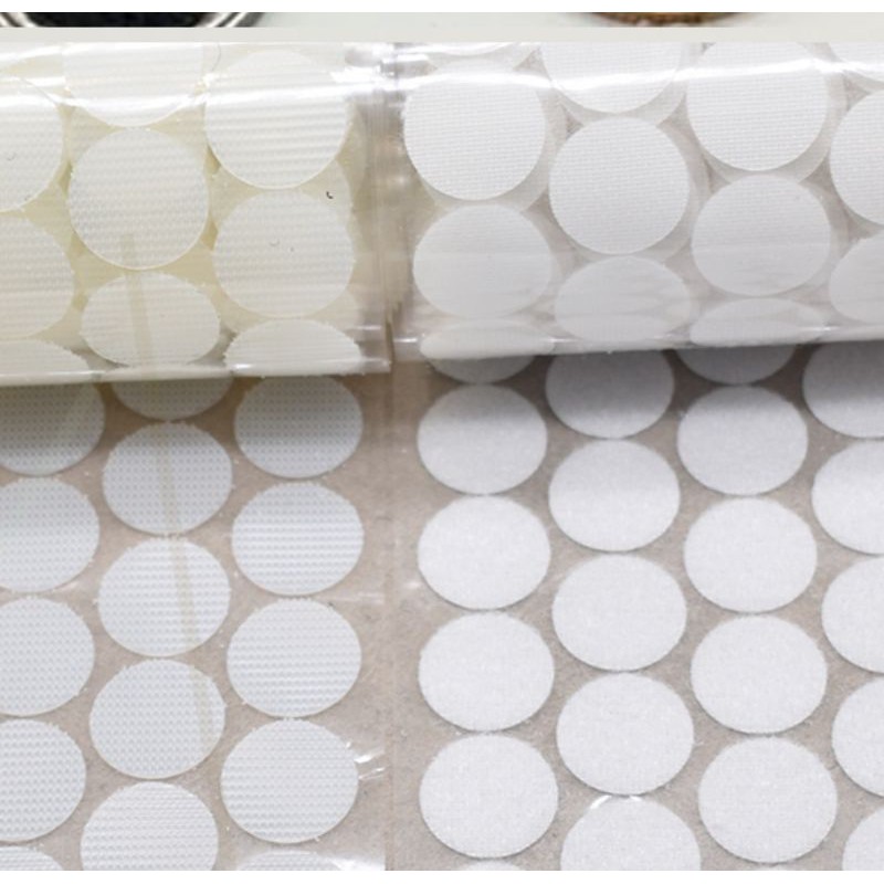 [Ready Stock] 1000 pairs 1.5cm (15mm) Transparent / White Velcro dot ...