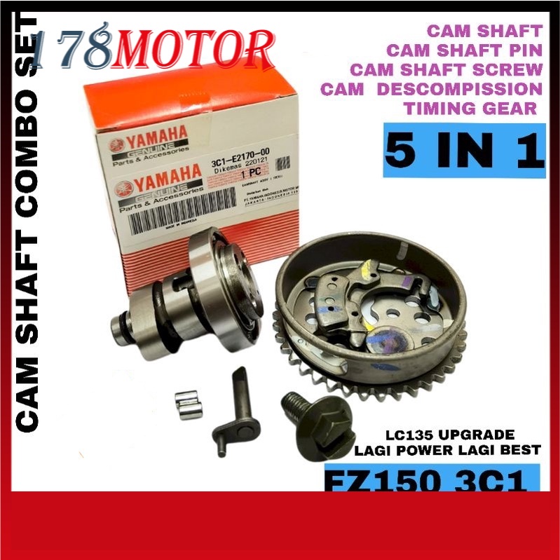 YAMAHA ORIGINAL FZ150 LC135 CAM SHAFT COMBO SET X5 TIMING GEAR + CAM ...