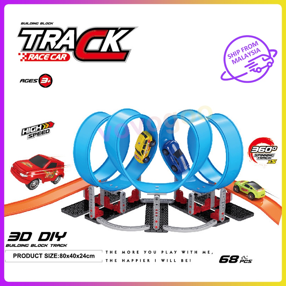 Hot Wheels Race Track Set DIY Assembled Electric Thomas Railway Train ...