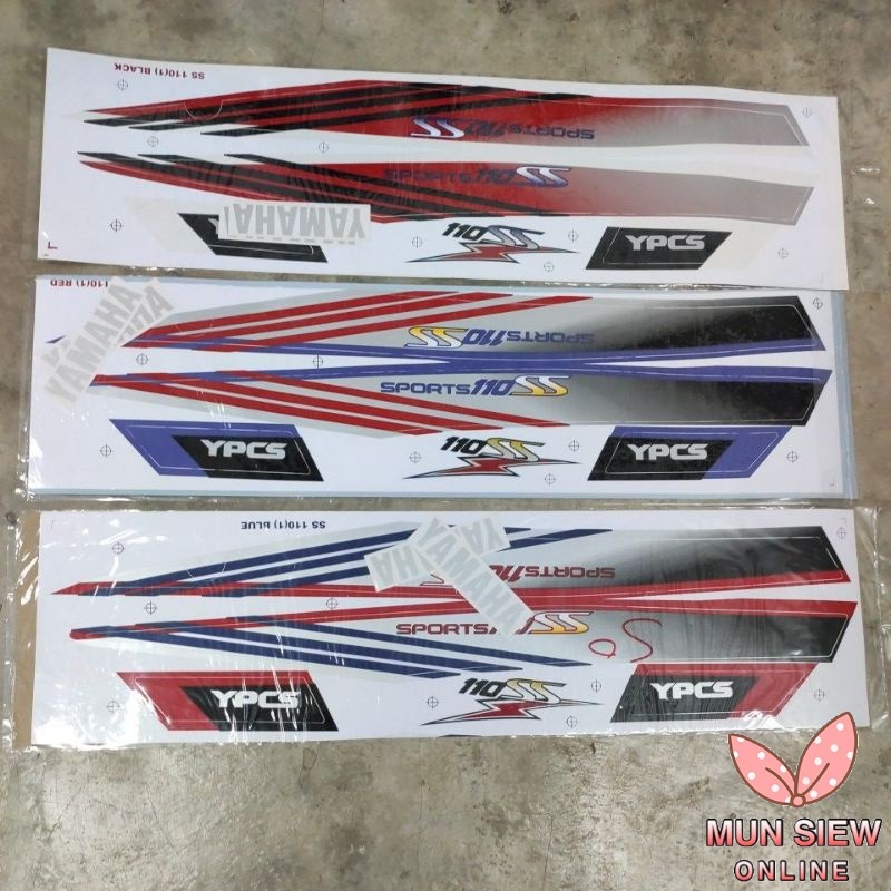 Stiker Sticker Body Stripe Cover Set (1) Yamaha Y110ss Y110 Ss One | Shopee Malaysia