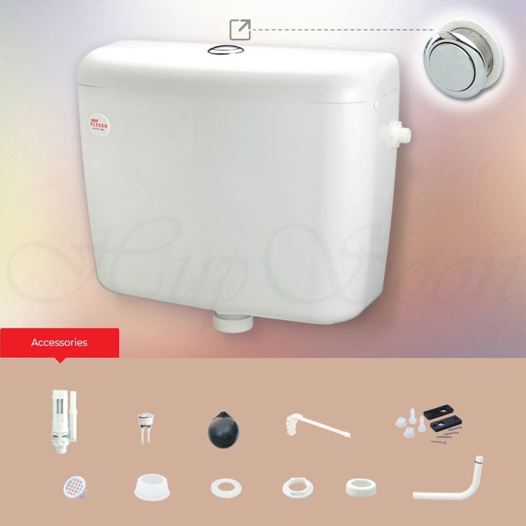 TECHPLAS Elegen Plastic Cistern Toilet Flush Tank Kotak Tandas 马桶水箱 ...