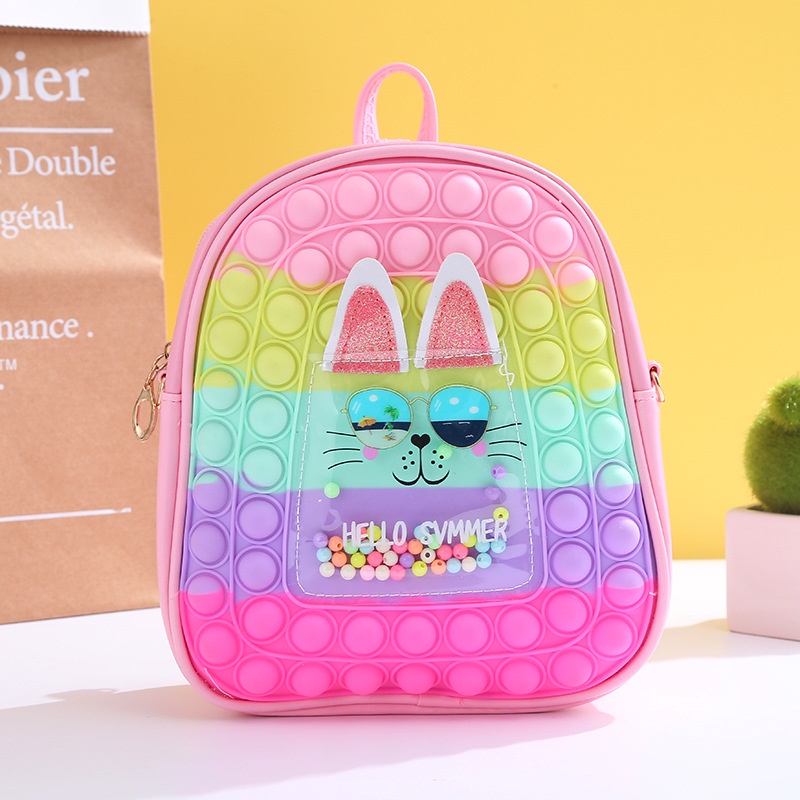 Unicorn Backpack Rainbow Pop Bag Purse Push Pop It Fidget Toys School ...