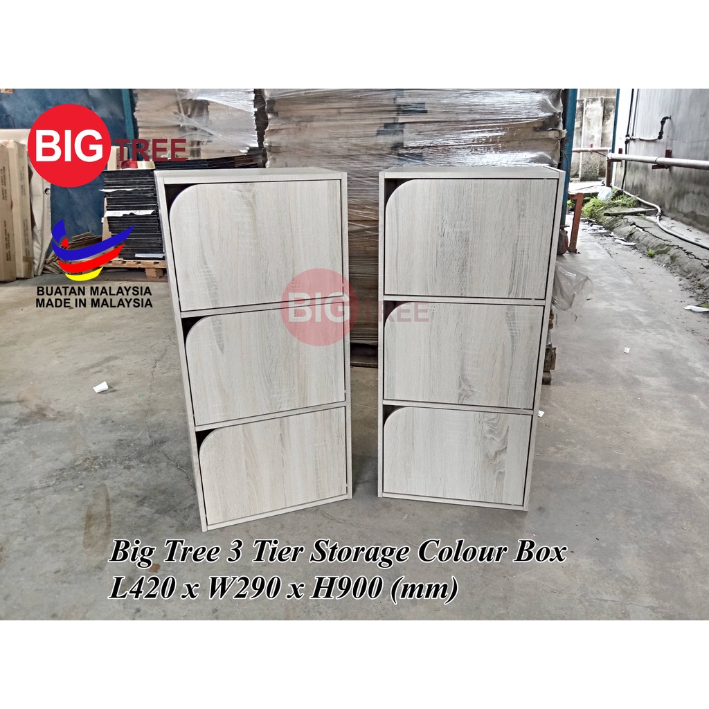 Big Tree Storage 3 Layer Colour Box / 3 Tier Wooden Multipurpose Rack ...